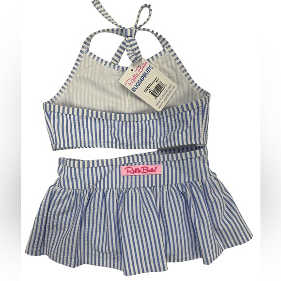 Ruffle Butts | Swim | Periwinkle Blue Seersucker Bow Skirted Ruffle ...